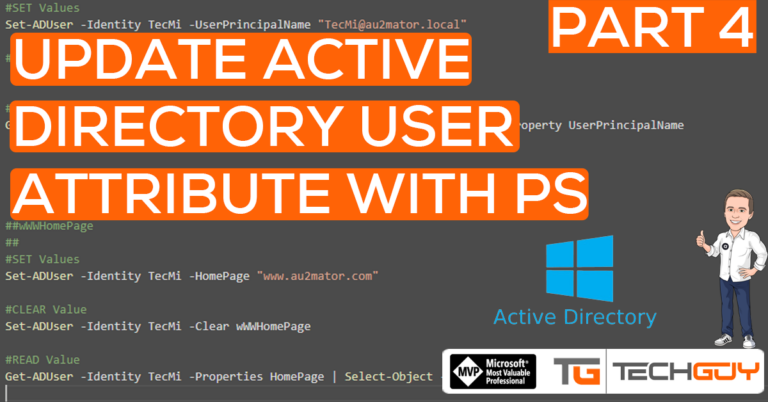 How To Update Every Single Active Directory User Attributes With Powershell Part 4 Techguy 