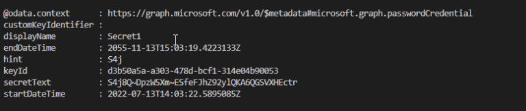 Add a Secret to an Azure Application Registration with PowerShell and MS GRAPH API - TechGuy